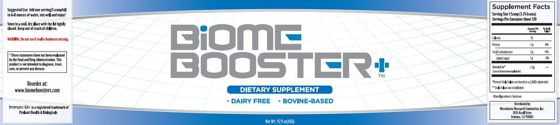 Biome Boosters Plus Bovine IGG Powder 120 Servings